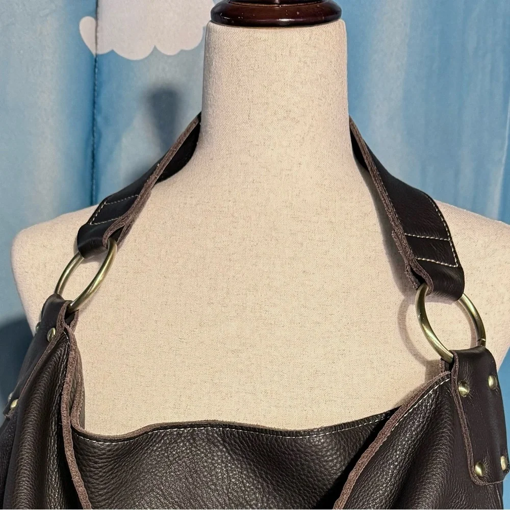 A.P.C. | Bags | Vintage Apc Oversized Brown Leather Shoulder Bag Hobo W ...